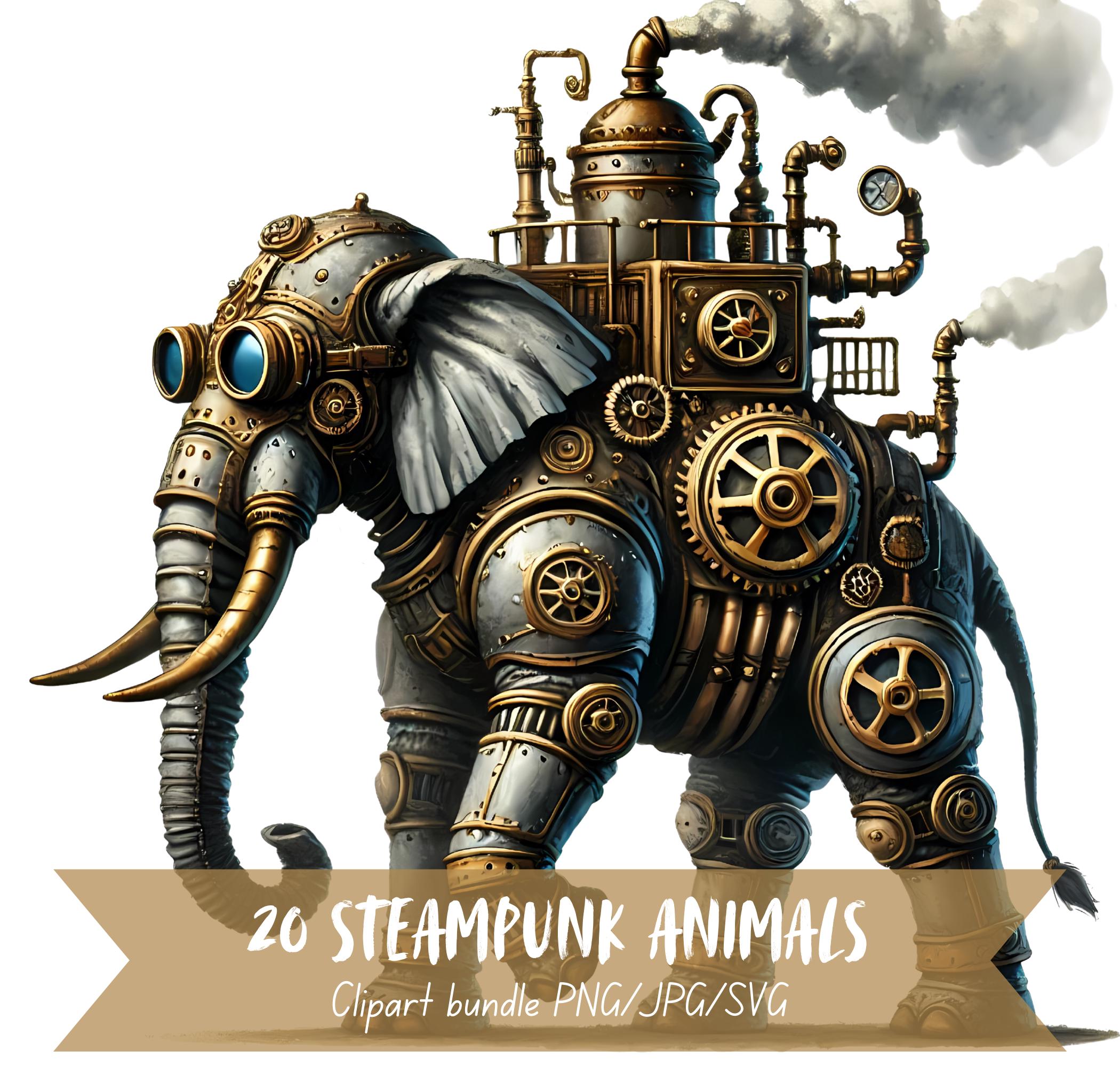 Steampunk Animal Clipart Steampunk Animal Graphics for Print Animal for ...