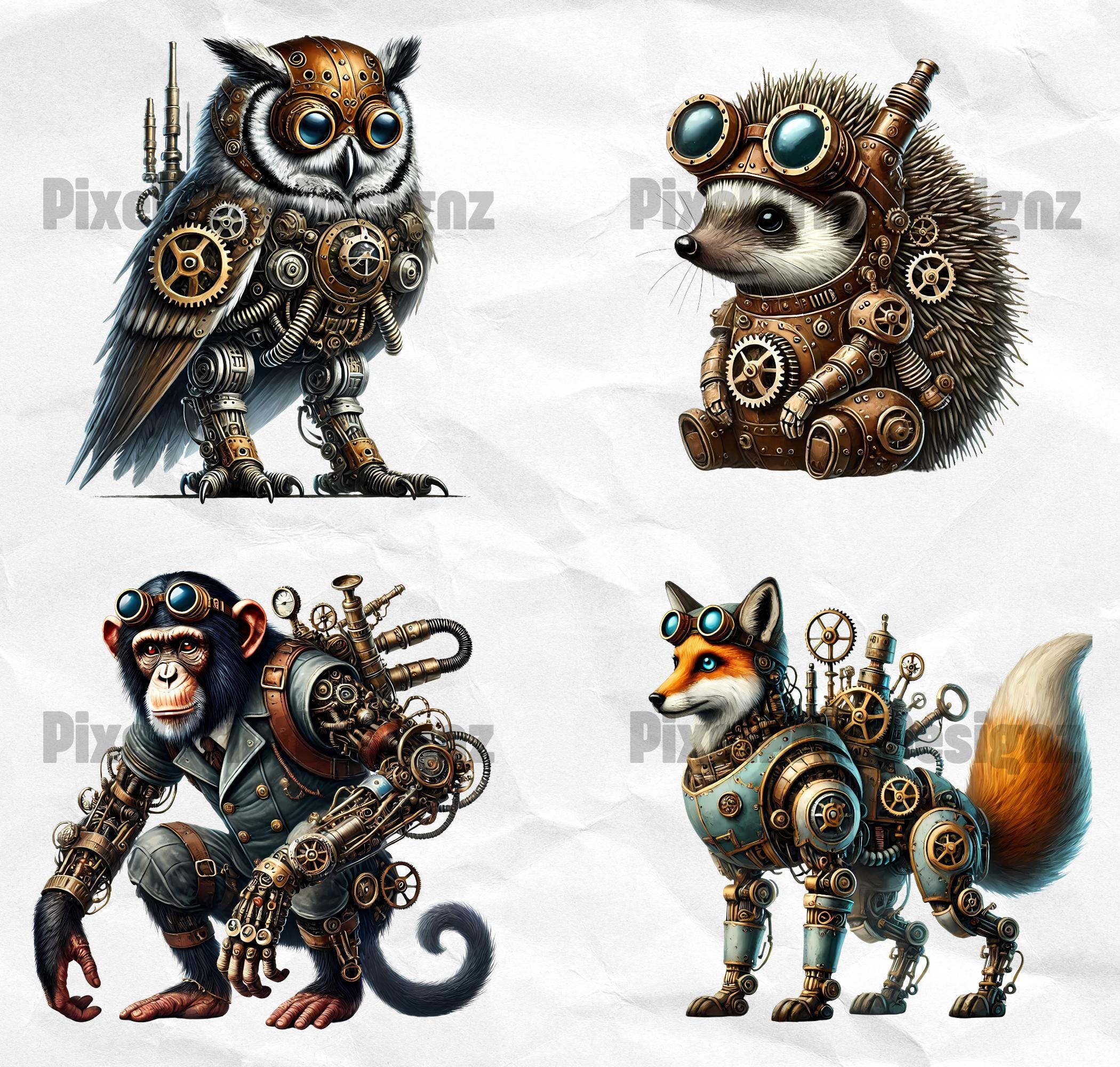 Steampunk Animal Clipart Steampunk Animal Graphics for Print Animal for ...