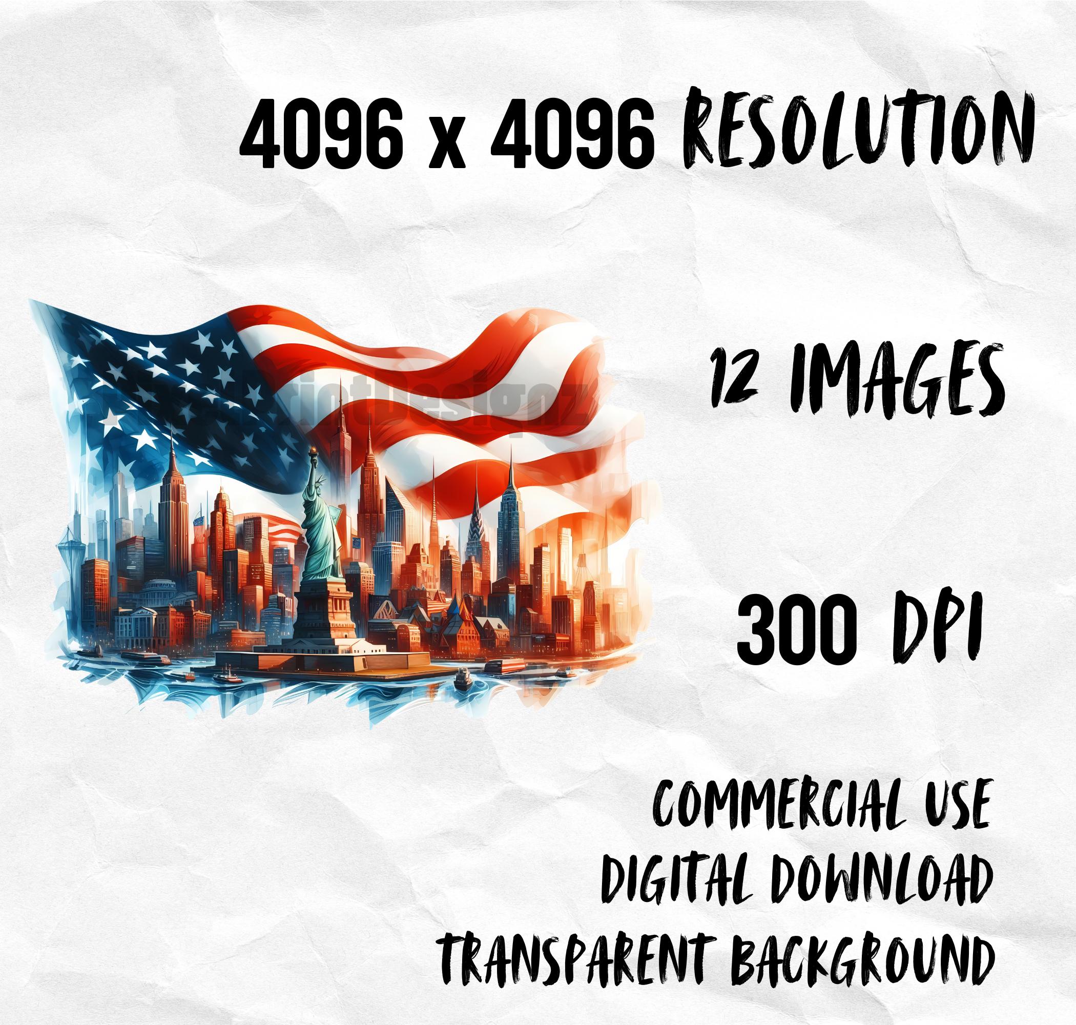 Watercolor American Flag Clipart Bundle American Flag Watercolor Style ...