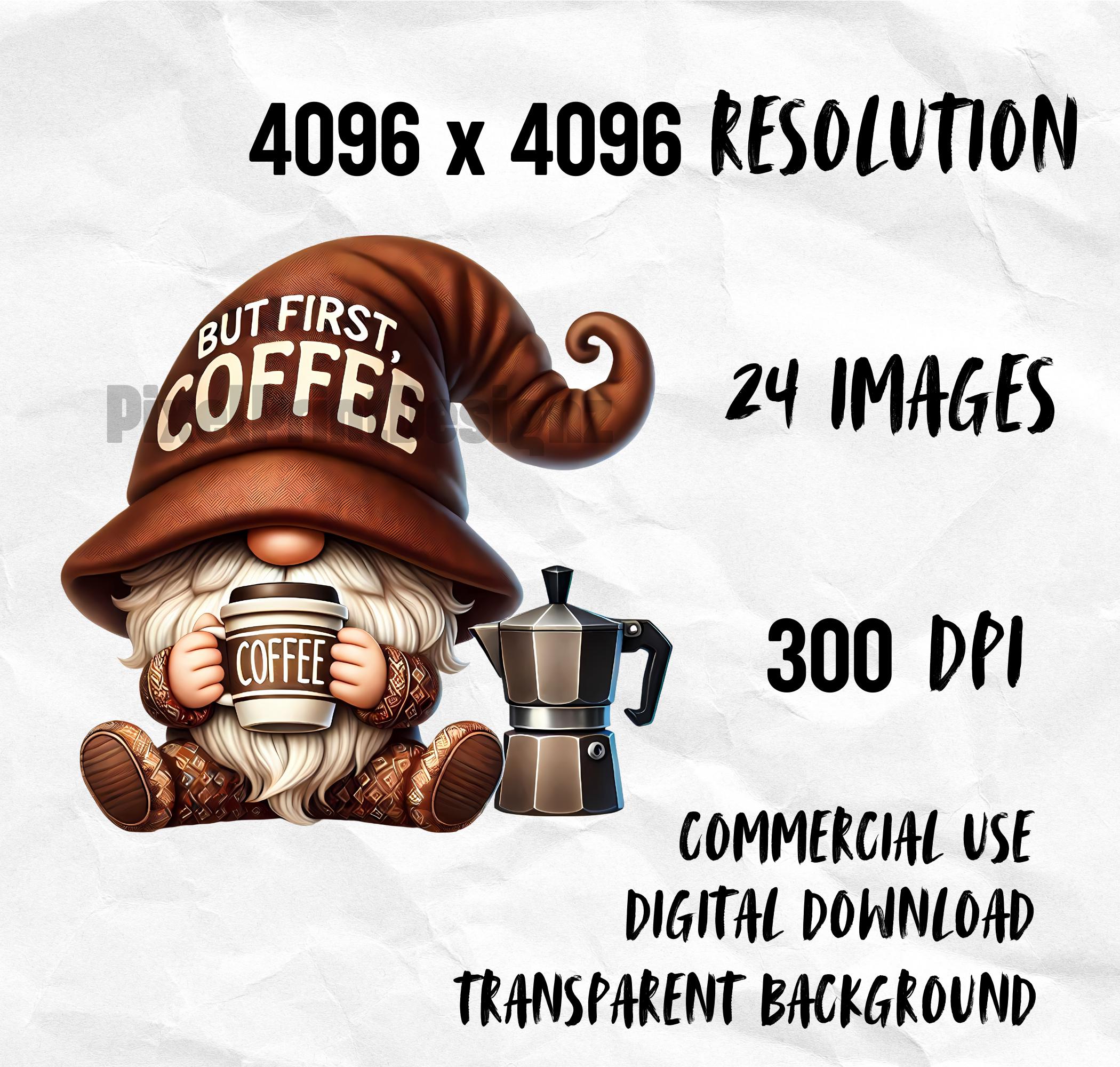 Cute Coffee Gnomes Clipart Bundle Coffee Graphics Gnomes Creative Gift ...