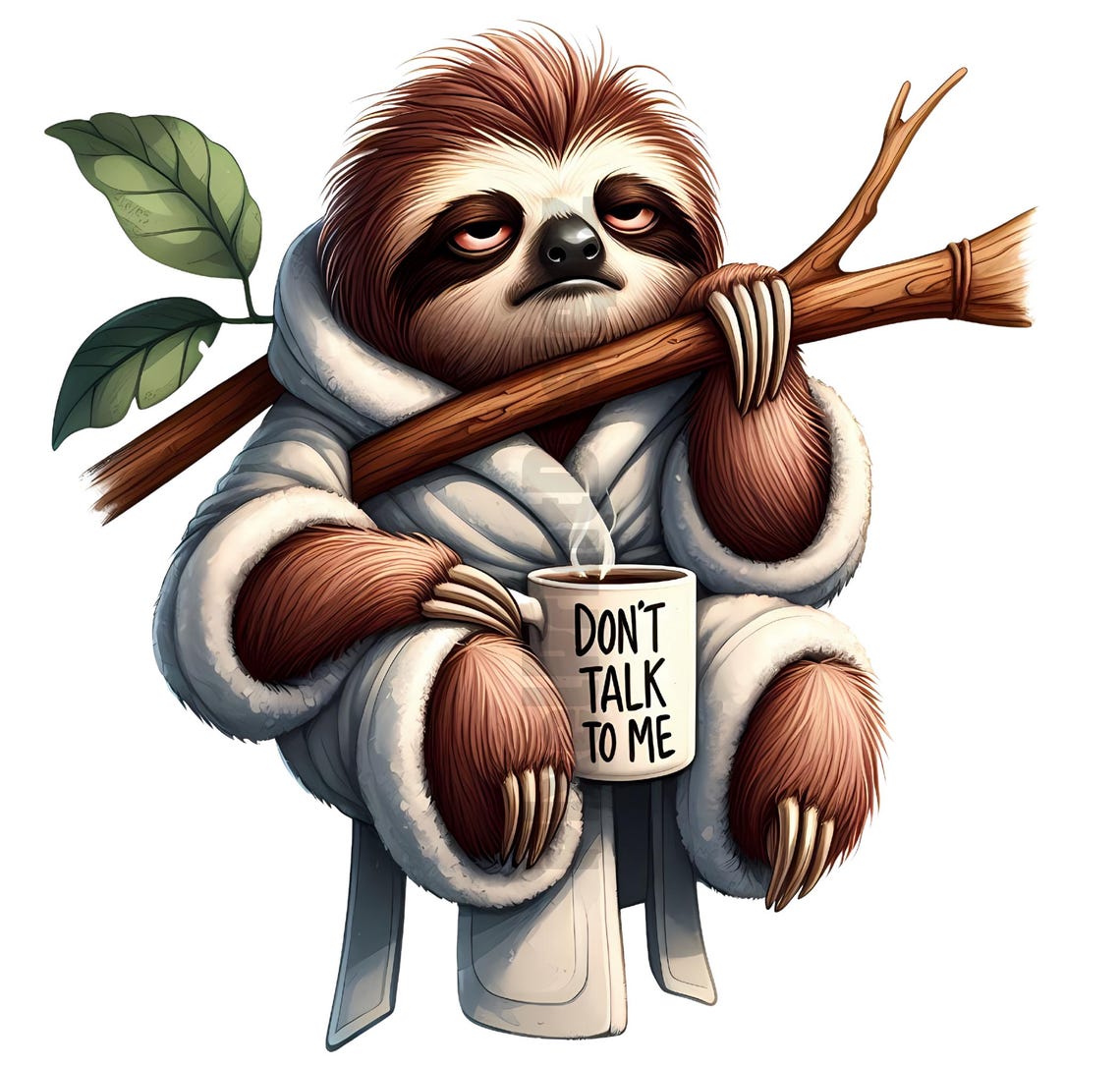 Relatable Morning Clipart Animal Grumpy Graphic Funny Office Clipart ...