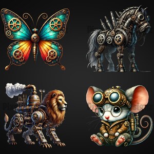 Steampunk Animal Clipart Steampunk Animal Graphics for Print Animal for ...