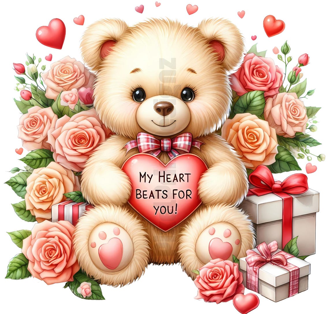 Adorable Valentine Teddy Bear Clipart for Creative Gifts for Valentines ...