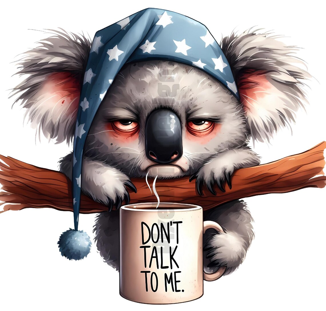 Relatable Morning Clipart Animal Grumpy Graphic Funny Office Clipart ...