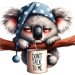 Relatable Morning Clipart Animal Grumpy Graphic Funny Office Clipart ...