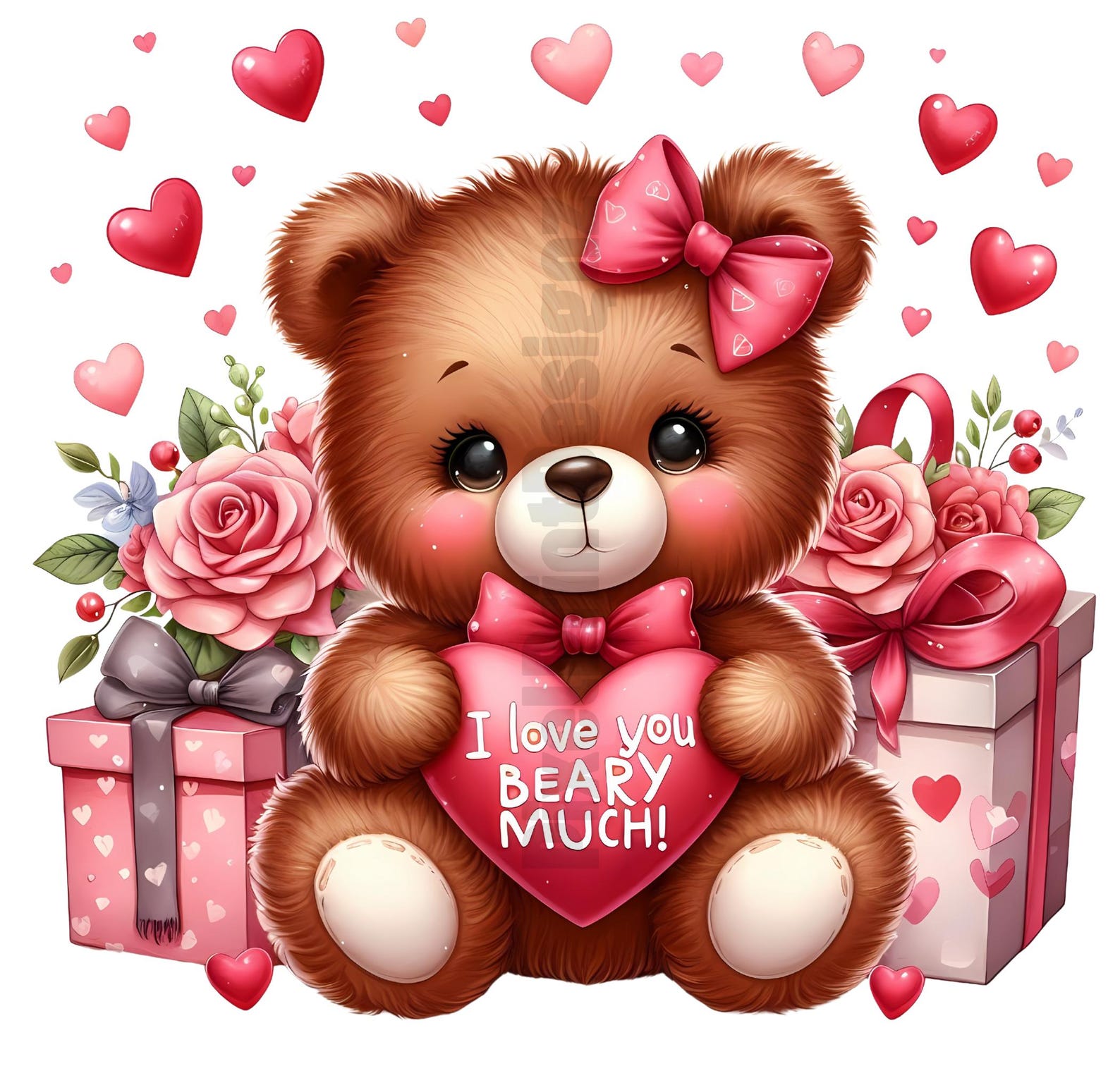 Adorable Valentine Teddy Bear Clipart for Creative Gifts for Valentines ...