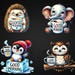 Cute Coffee Animal Clipart Bundle Coffee Graphics Funny Relatable Clip ...