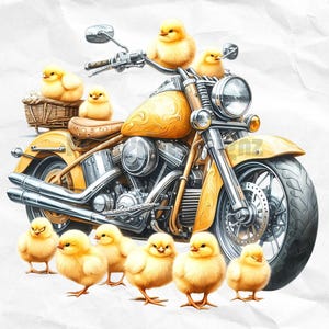 Easter Motorcycle Clipart Bundle, Easter Bunny Biker Graphics, Easter ...
