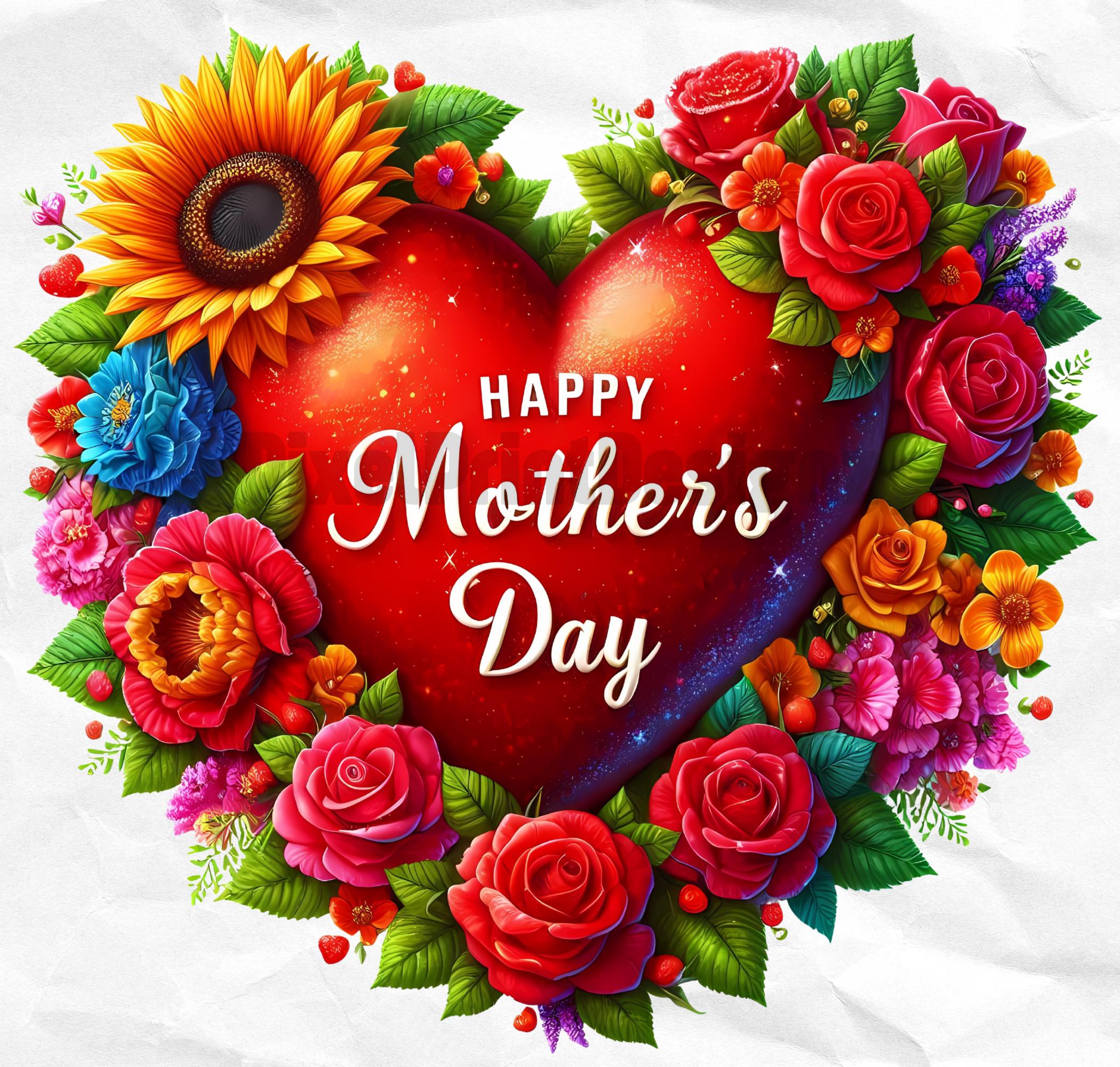 Mothers Day Heart Clipart Bundle, Love You Mom Glittery Graphic, 300 ...