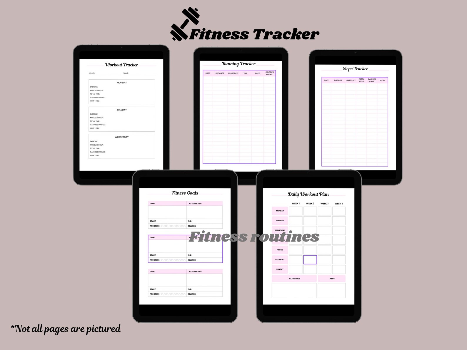 Fit in Pink: A Vibrant Digital Planner for Wellness - Etsy
