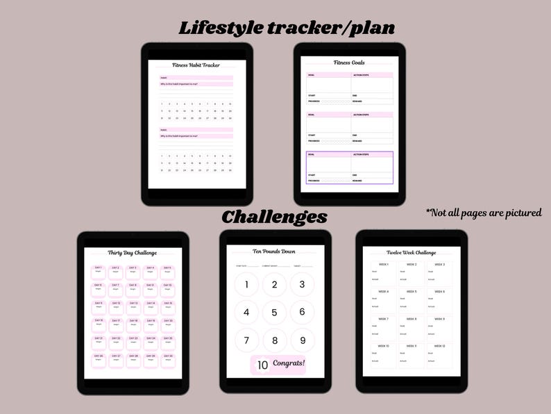 Fit in Pink: A Vibrant Digital Planner for Wellness - Etsy