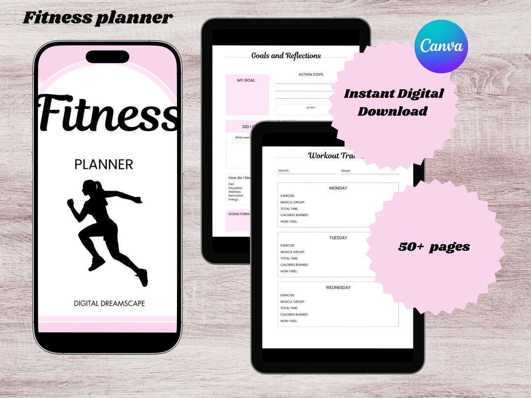 Fit in Pink: A Vibrant Digital Planner for Wellness - Etsy