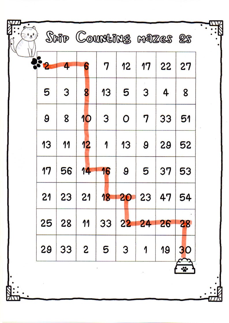 Skip Counting up by 2 3 4 and 5 Worksheets , Mazes Game / Printable ...