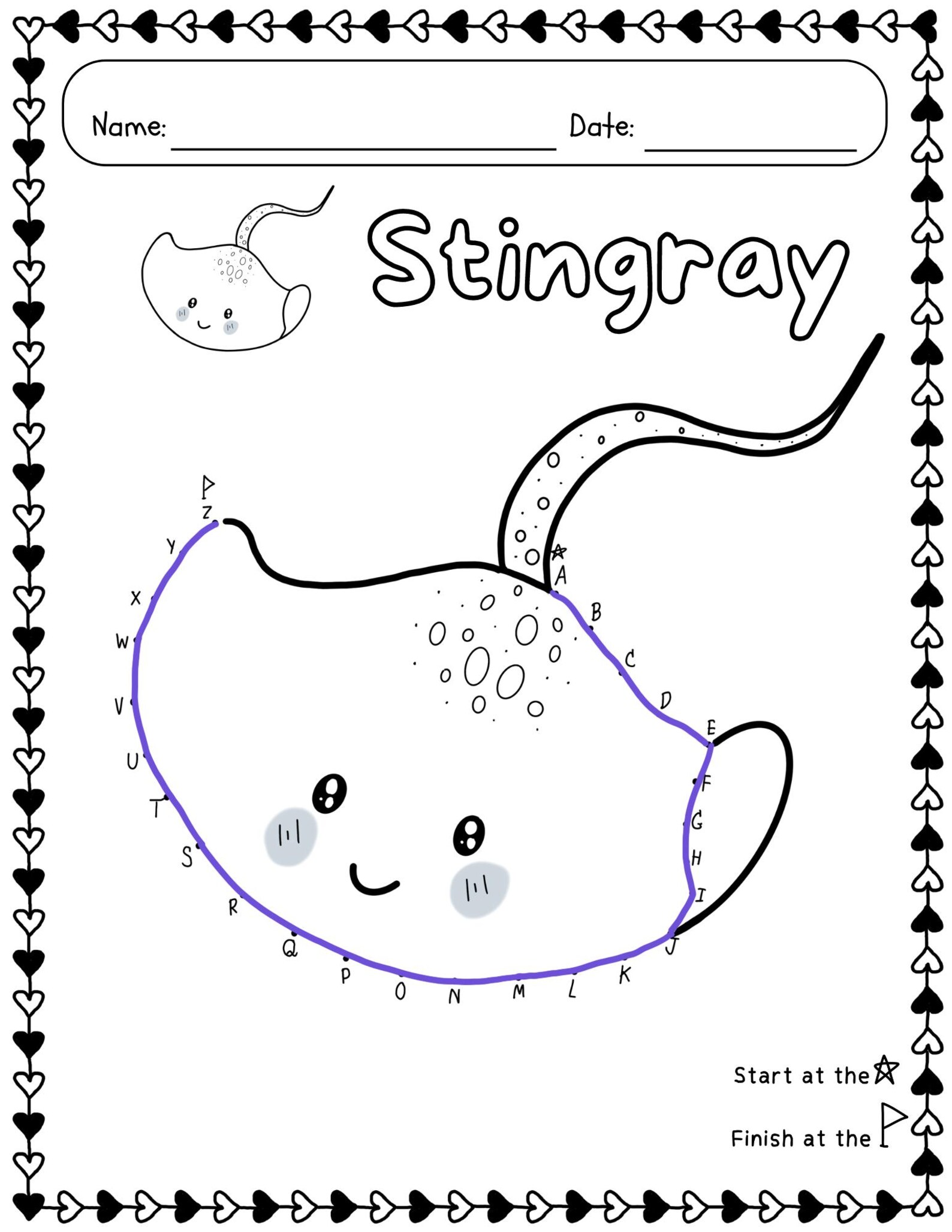 Ocean Animals Connect the Dots - Dot to Dot Alphabet Worksheets ...