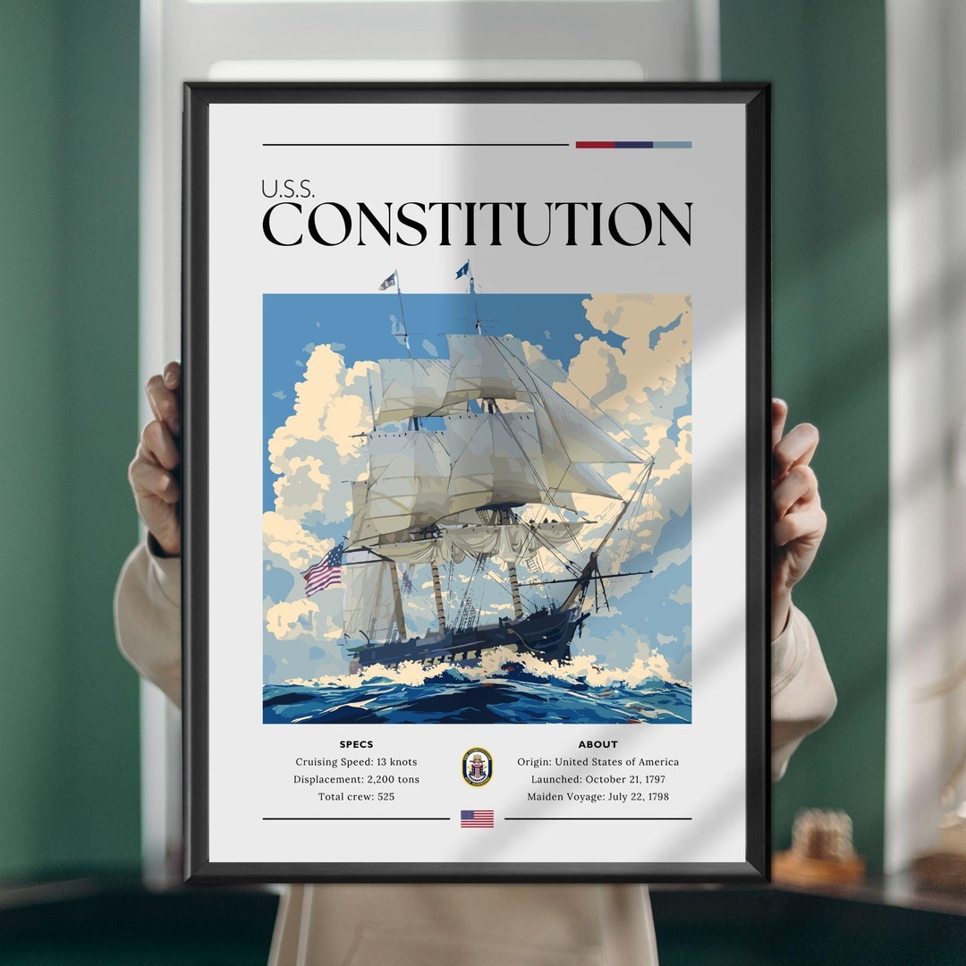 USS Constitution Poster, Print, Wall Art, Maritime Art, Famous Ships - Etsy