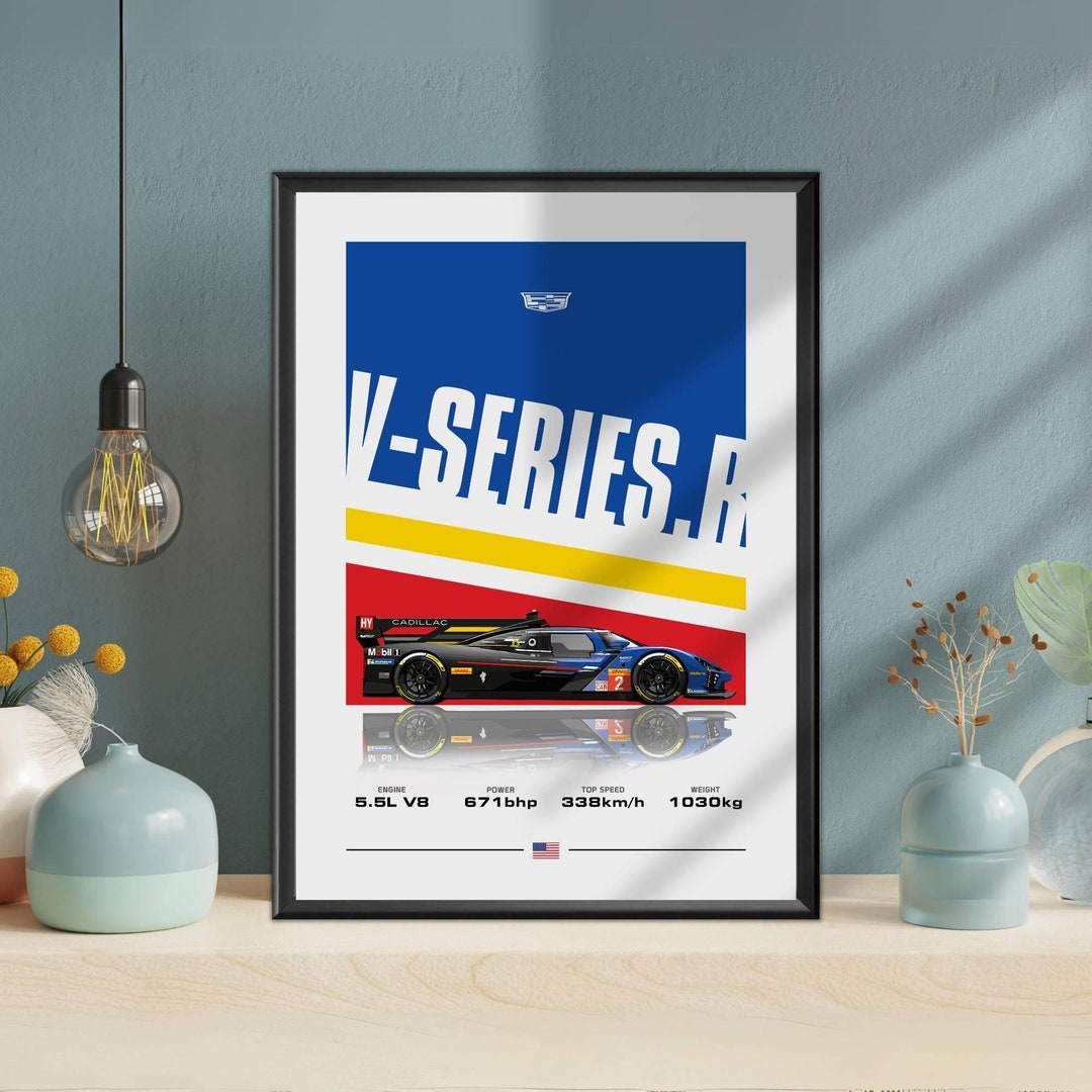 Cadillac, V-series.r, 24h of Le Mans, WEC, Poster, Print, Wall Art ...