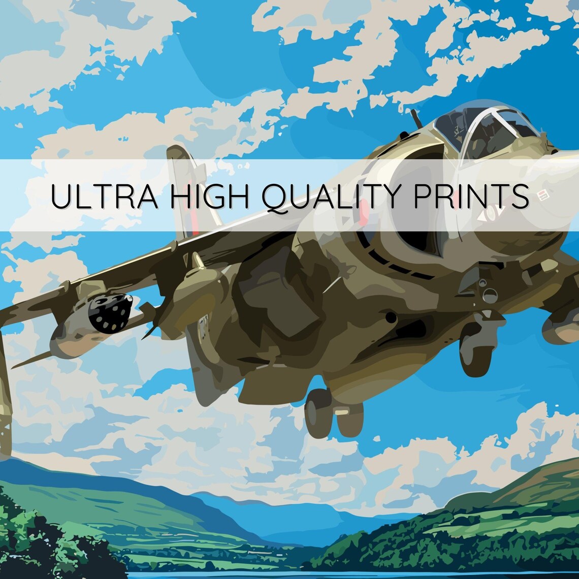 Hawker Siddeley Harrier Poster – British VTOL Aircraft Artwork ...