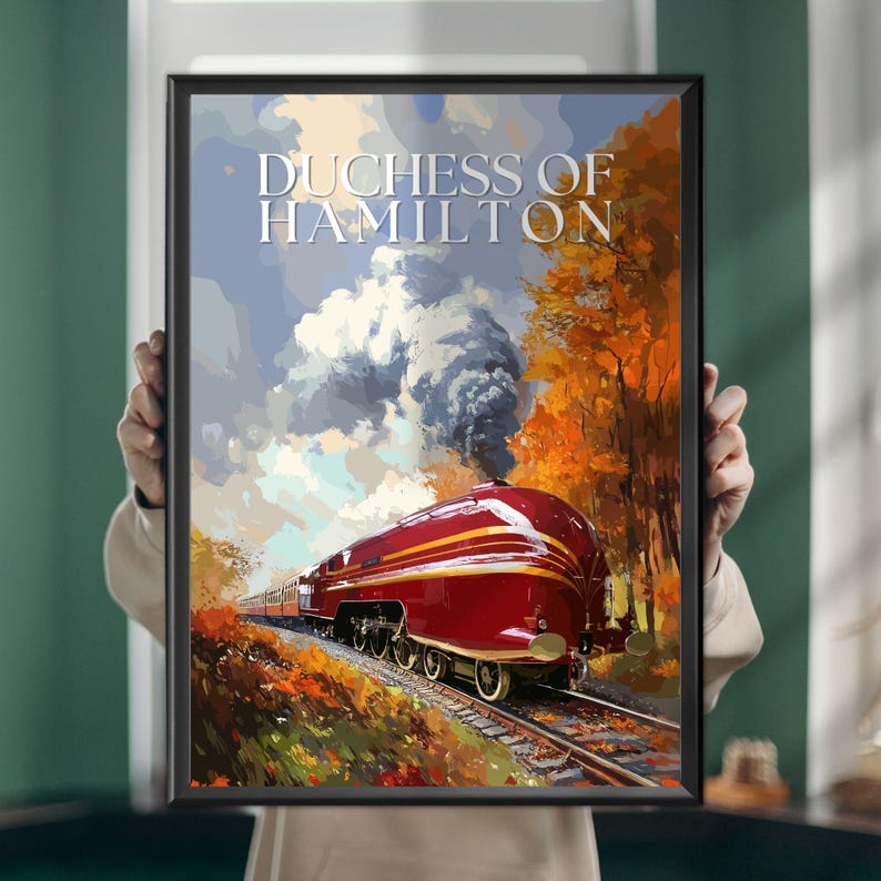 Duchess of Hamilton Paint Poster, Print, Wall Art, Steam Train ...