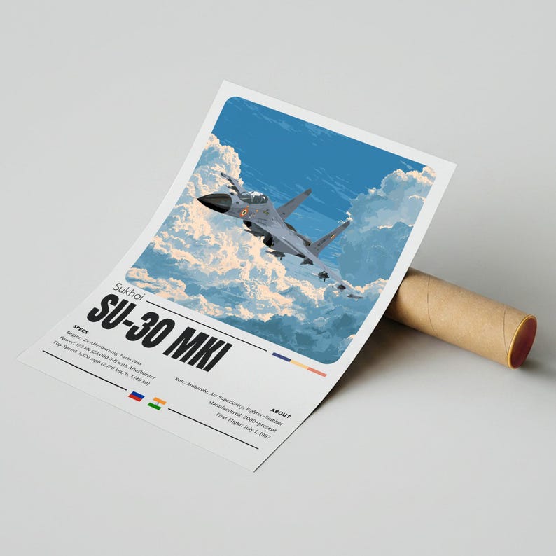 Sukhoi SU-30 MKI Fighter Jet Poster – Indian Air Force Military ...