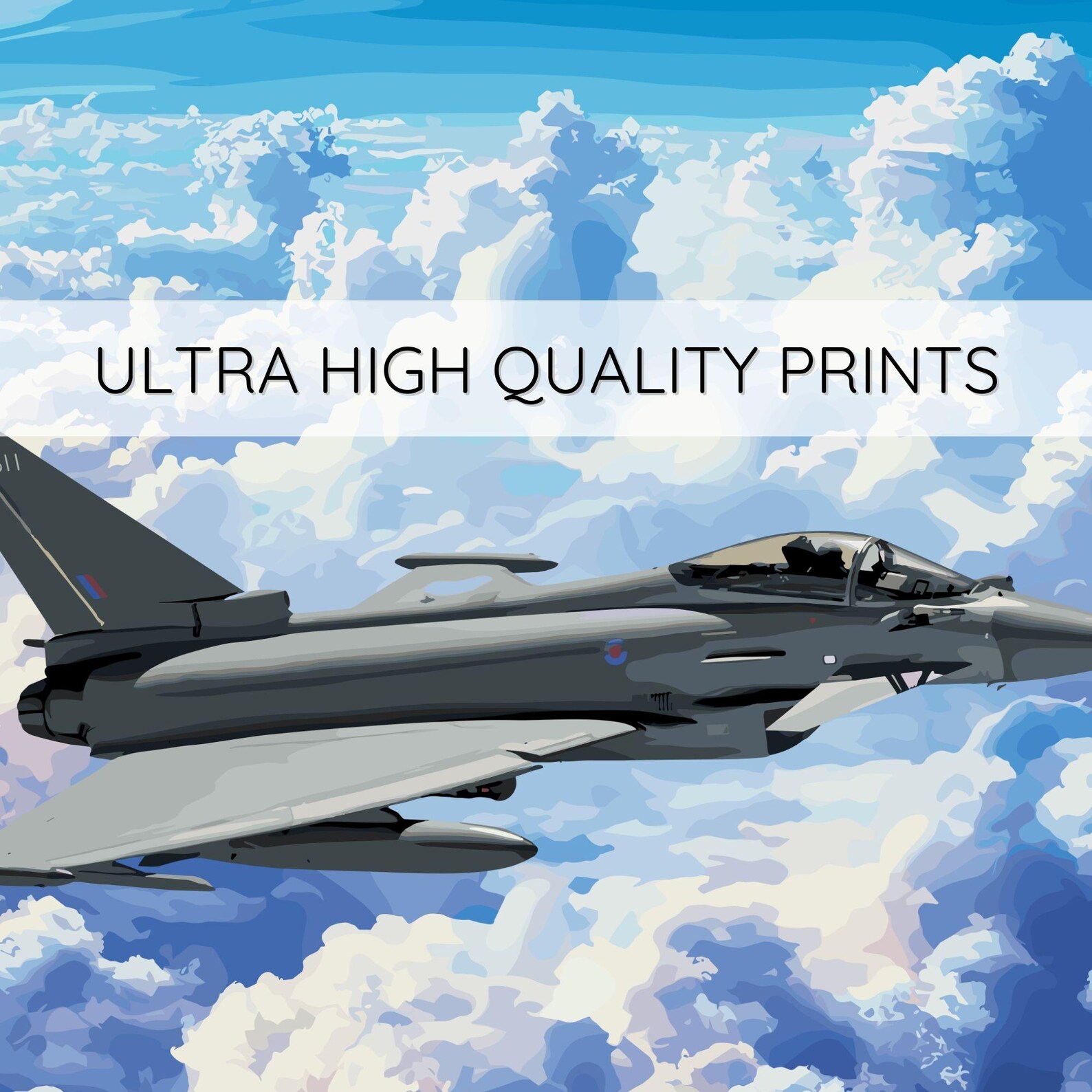 Eurofighter Typhoon Poster – Modern Fighter Jet Wall Art – Military ...