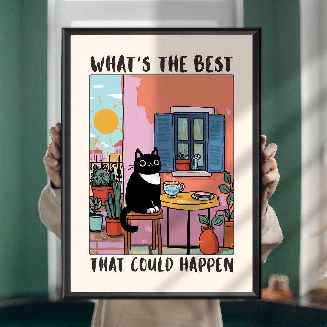 Motivational Cat Poster: Positive Quote Art Print - Cat Lover Gift - Etsy