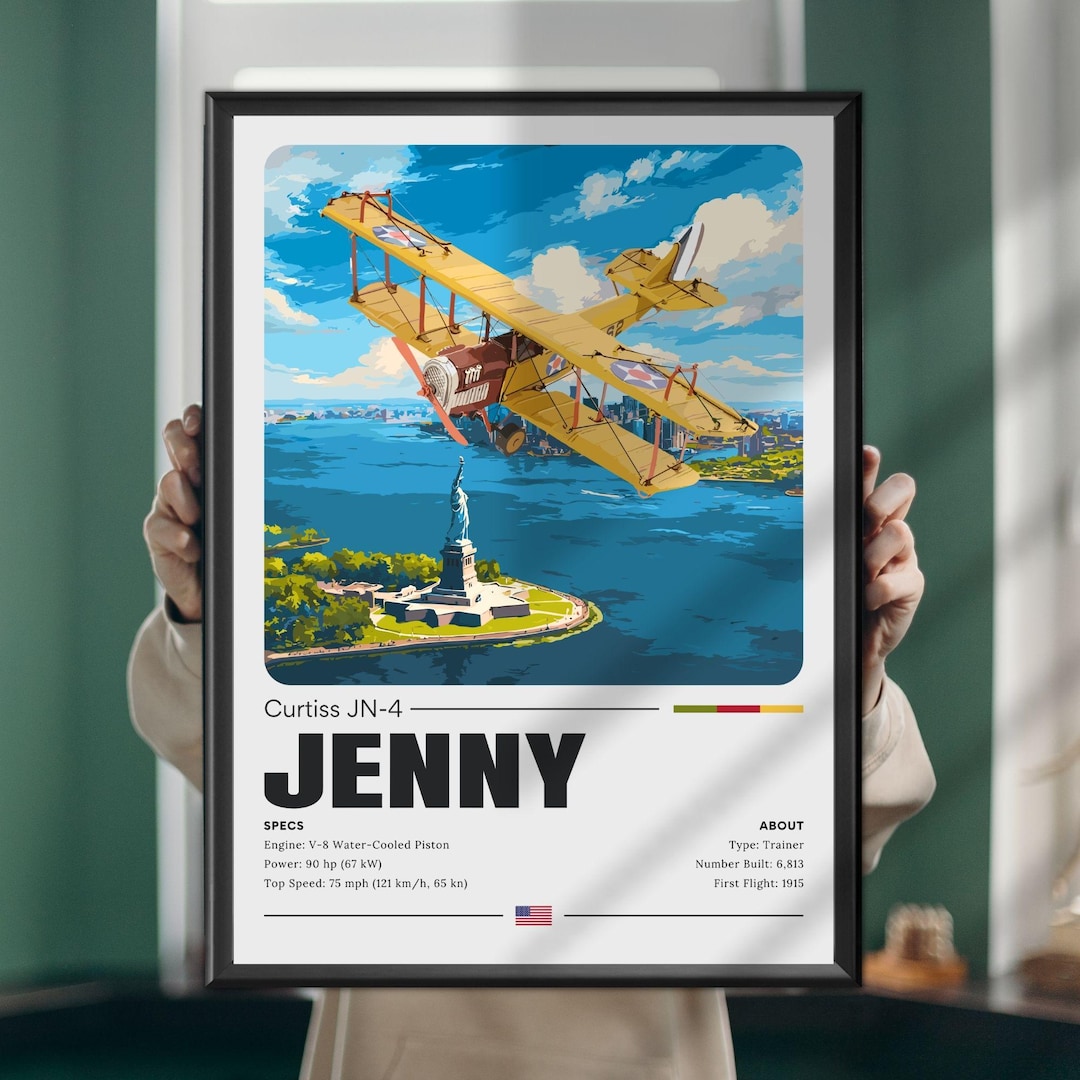 Curtiss JN-4 Jenny Biplane Poster – Vintage Aviation Art Print - Etsy