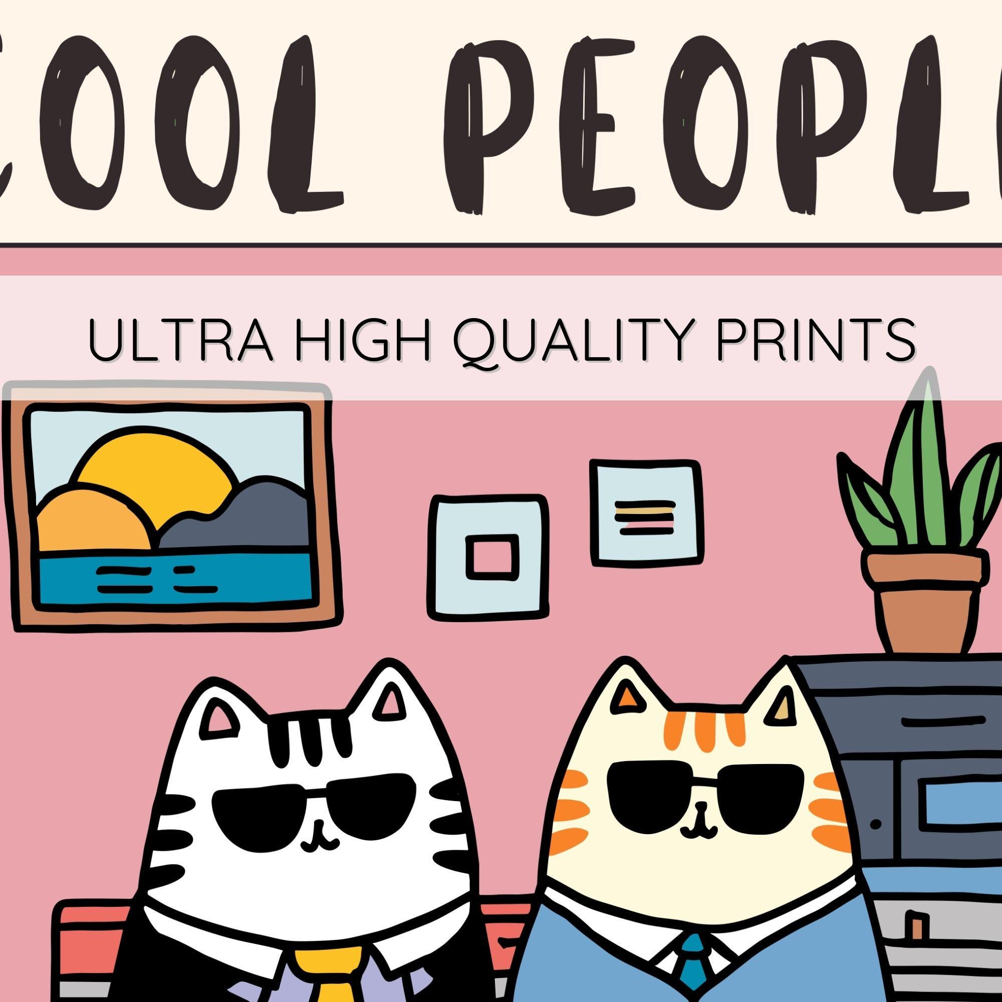 Cool People Work Here Cat Poster – Funny Office Art Print - Etsy