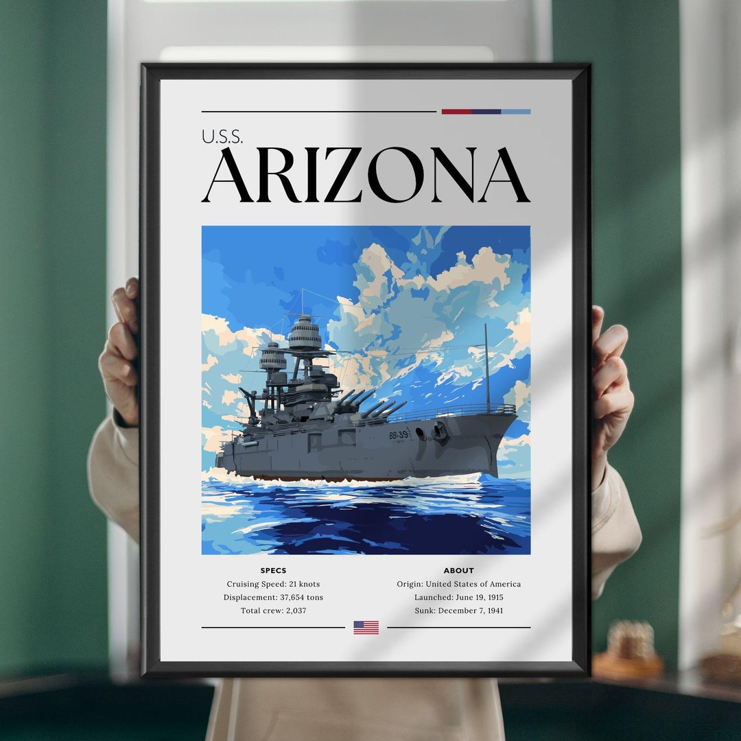 USS Arizona Poster, Print, Wall Art, Maritime Art, Famous Ships - Etsy