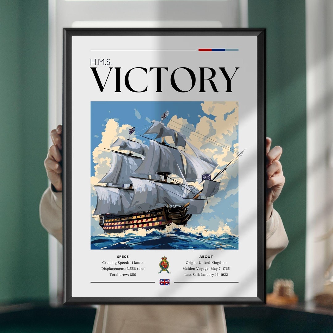 HMS Victory Poster, Print, Wall Art, Maritime Art, Famous Ships - Etsy