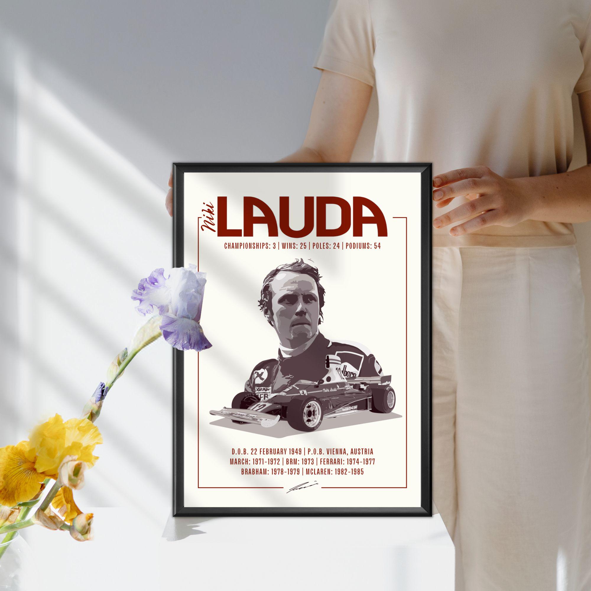 Niki Lauda, Ferrari F1, Scuderia Ferrari, F1 Merch, Poster, Print, Wall ...