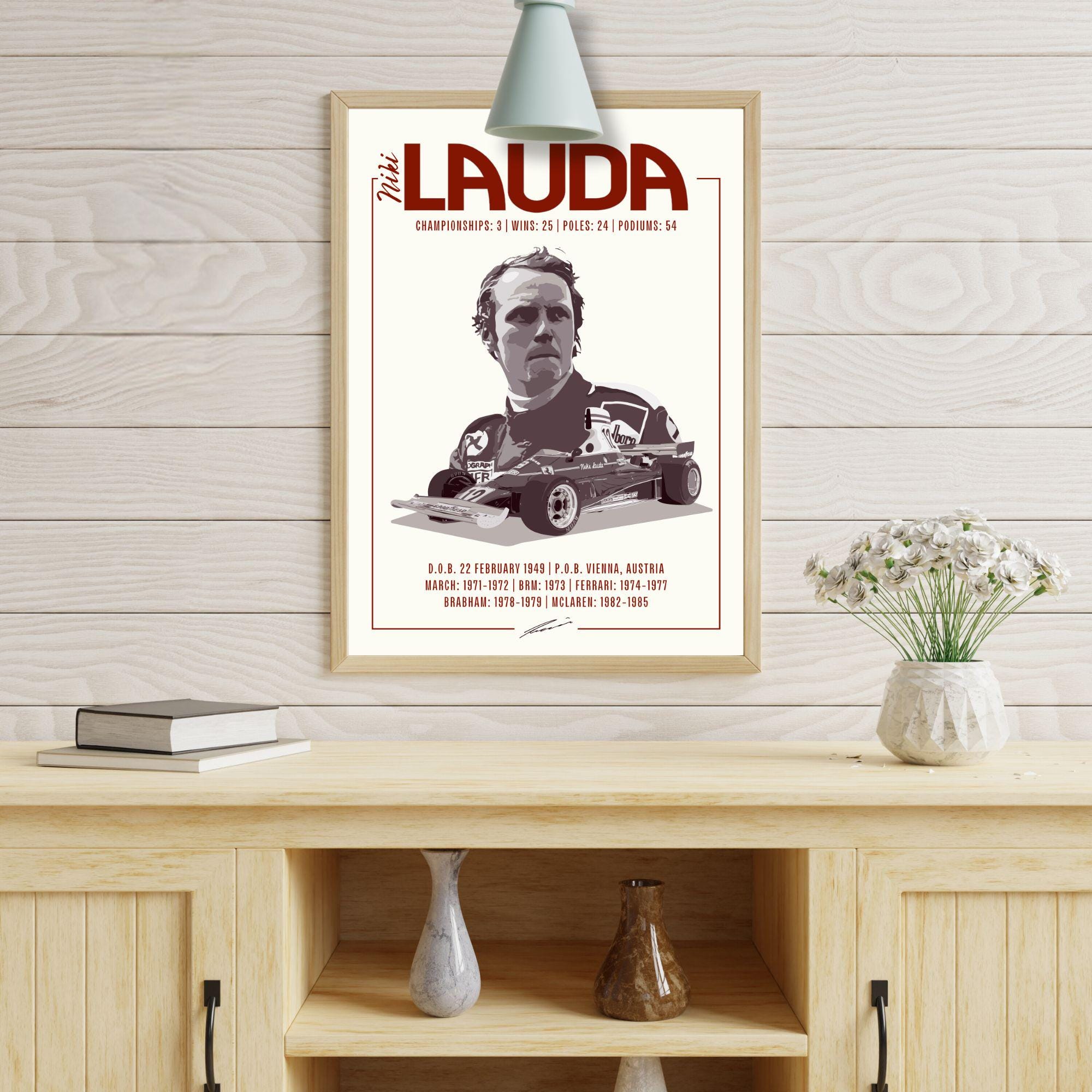 Niki Lauda, Ferrari F1, Scuderia Ferrari, F1 Merch, Poster, Print, Wall ...