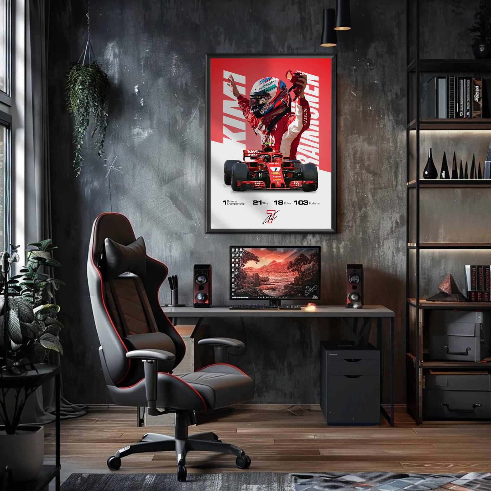 Kimi Raikkonen, Ferrari F1, Scuderia Ferrari, Formula 1, F1 Merch ...