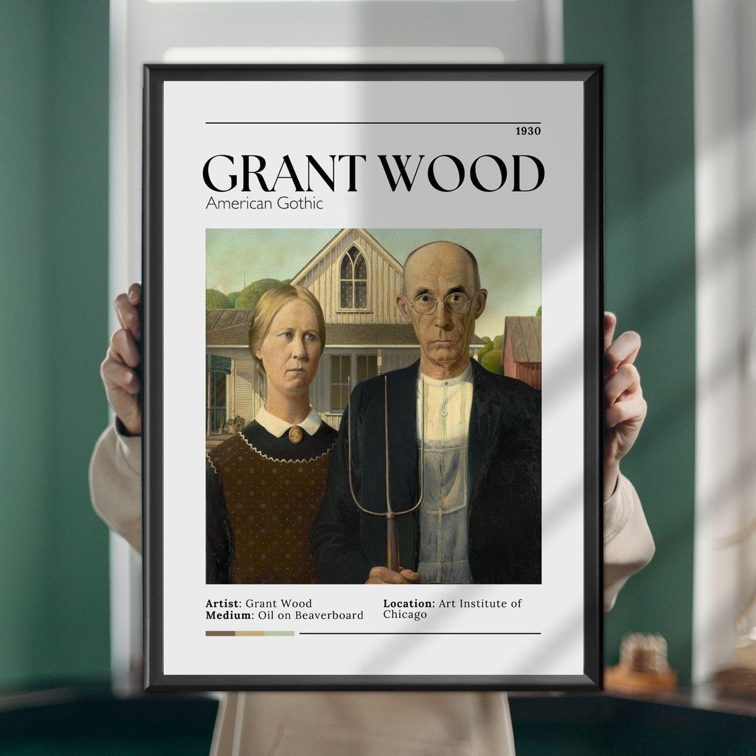 American Gothic - Grant Wood Art Print, Famous Painting, American ...