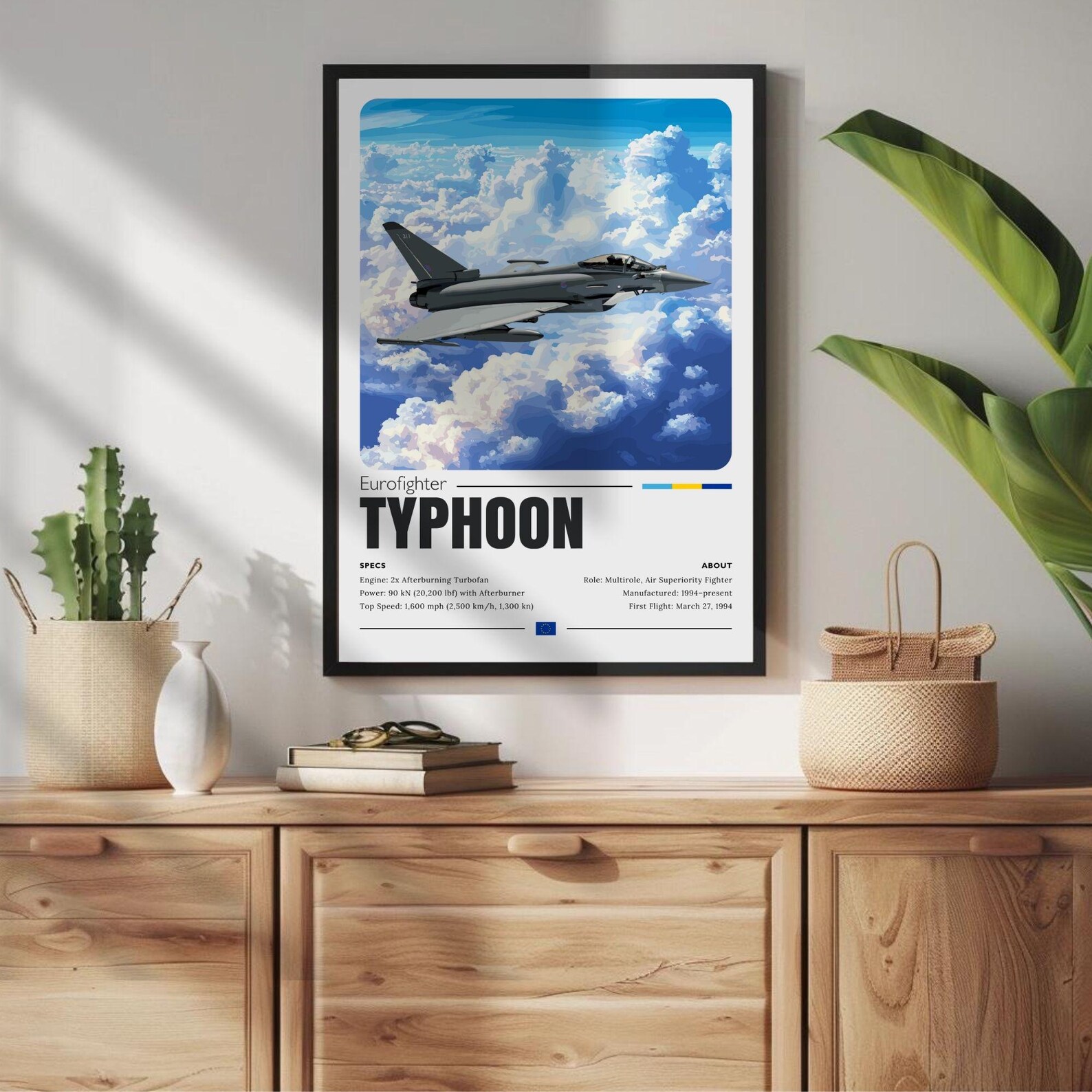 Eurofighter Typhoon Poster – Modern Fighter Jet Wall Art – Military ...