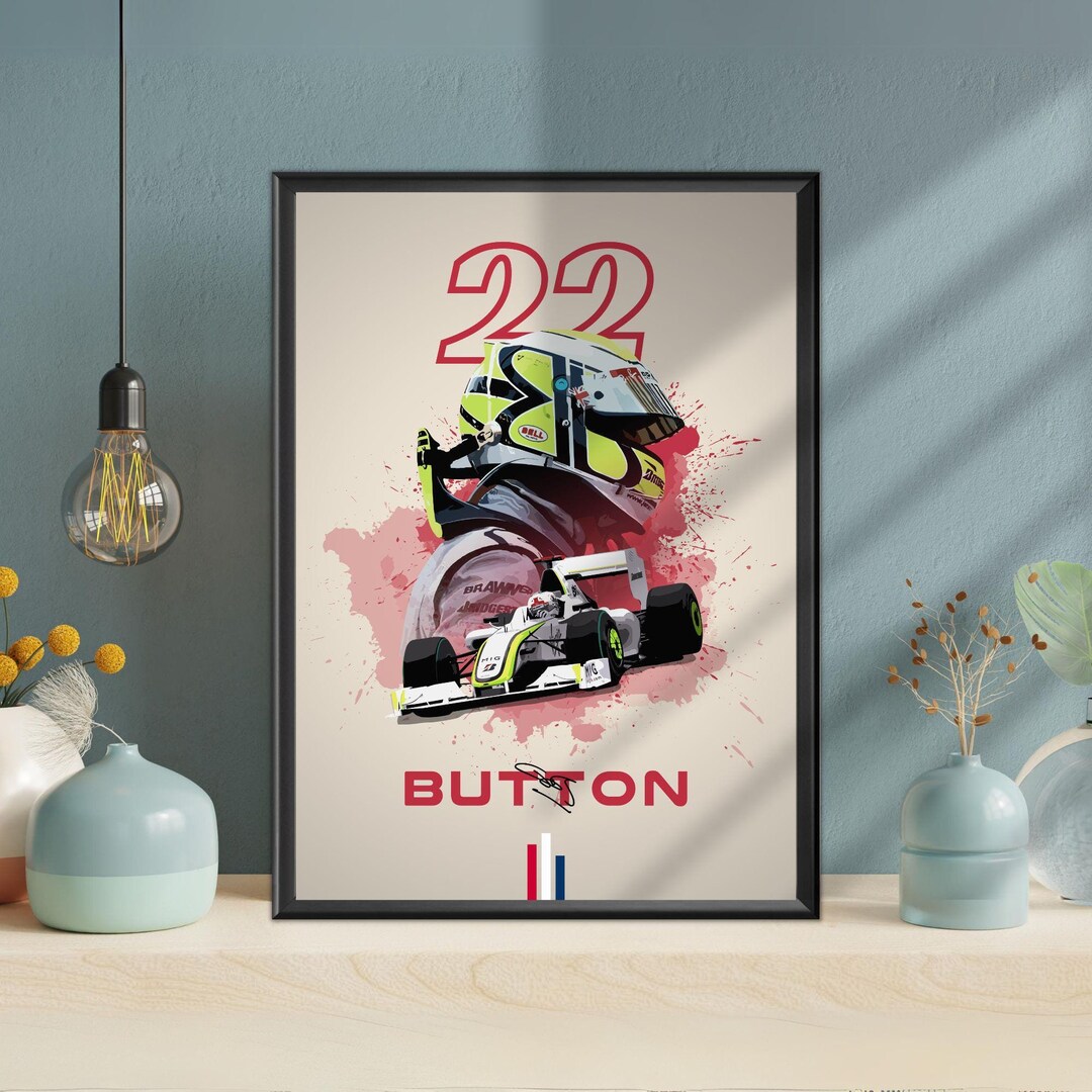 Jenson Button, Brawn GP, Brawn GP F1, Formula 1, F1 Merch, Poster ...