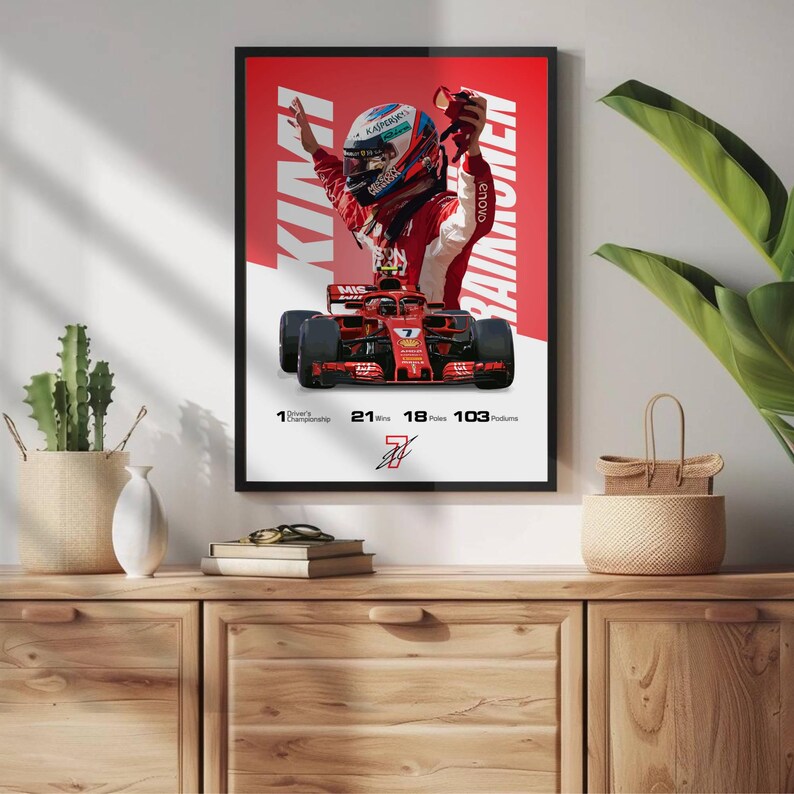 Kimi Raikkonen, Ferrari F1, Scuderia Ferrari, Formula 1, F1 Merch ...