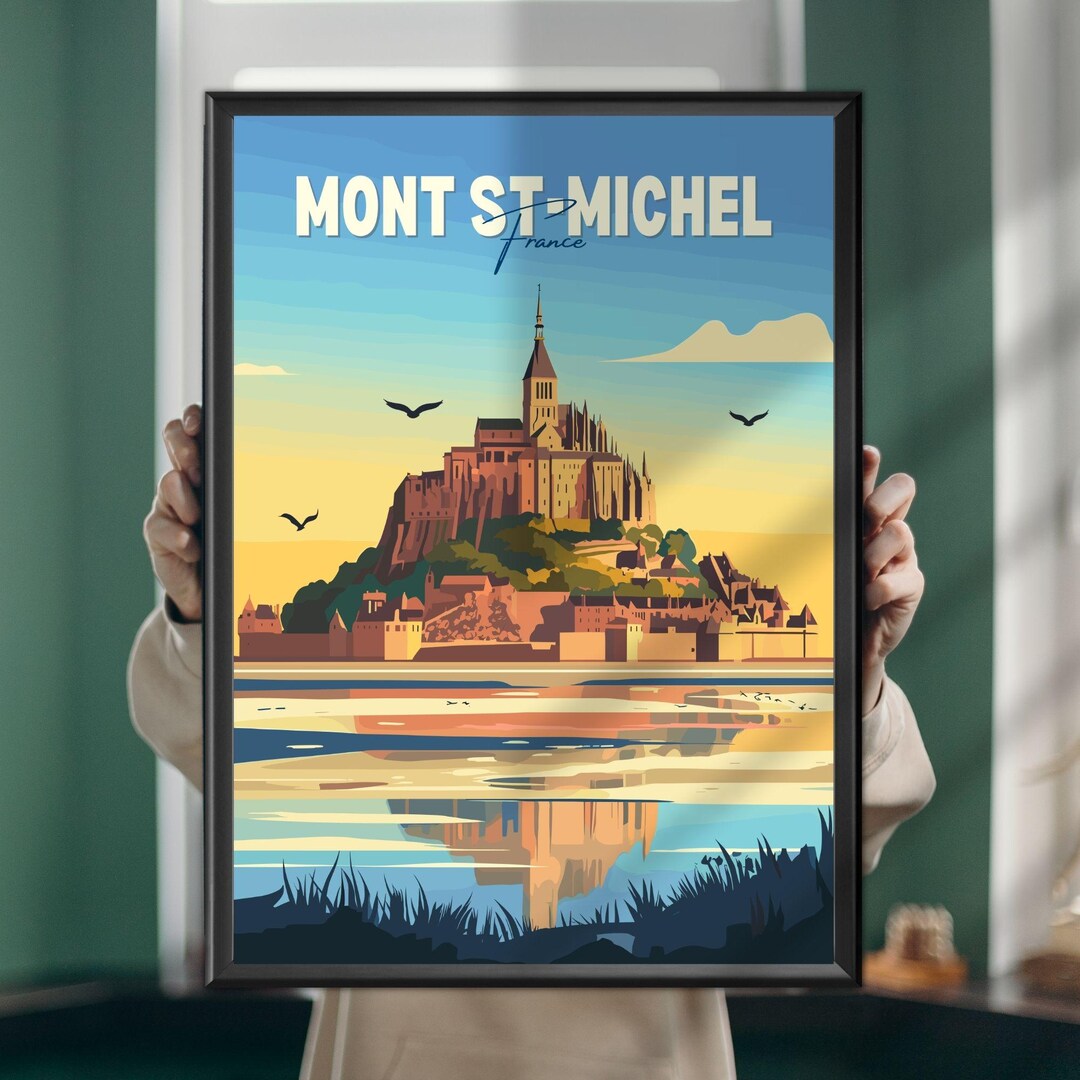 Mont Saint Michel Travel Poster – Iconic French Landmark Art - Etsy