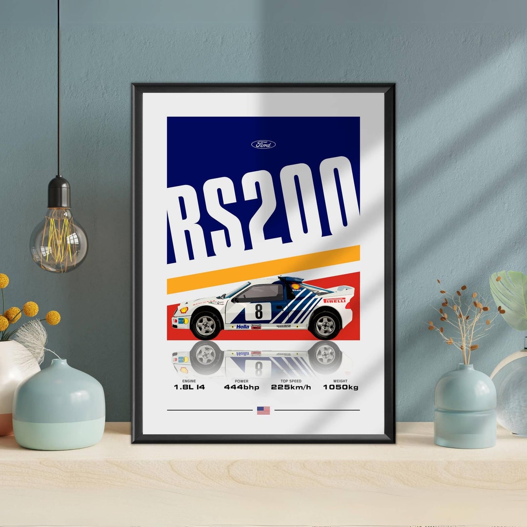 RS200, Ford, Rally, WRC, Poster, Print, Wall Art - Etsy