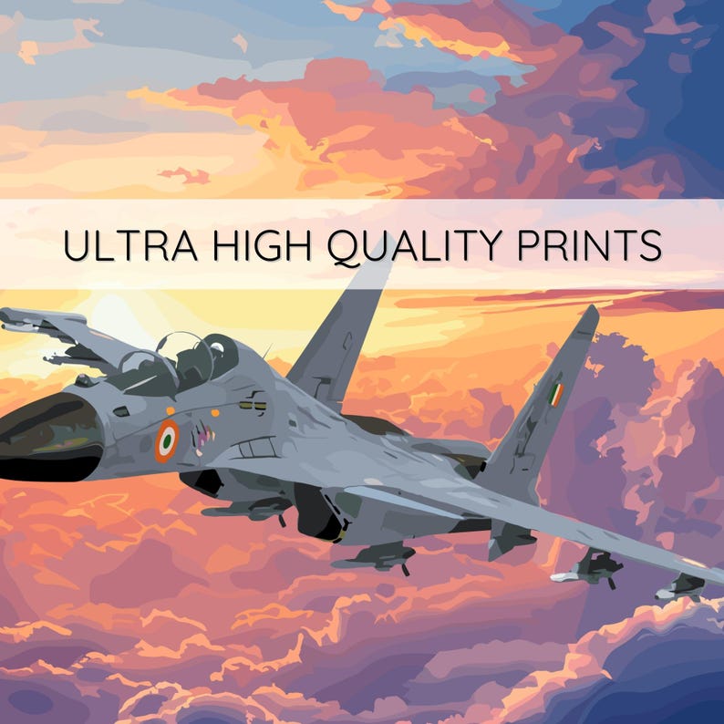 Sukhoi SU-30MKI Fighter Jet Poster – Indian Air Force Aircraft Art ...