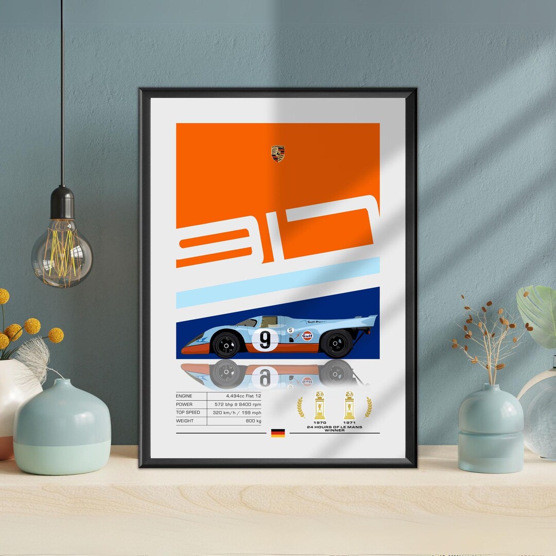 Porsche, 917, 24h of Le Mans, WEC, Poster, Print, Wall Art, Endurace ...