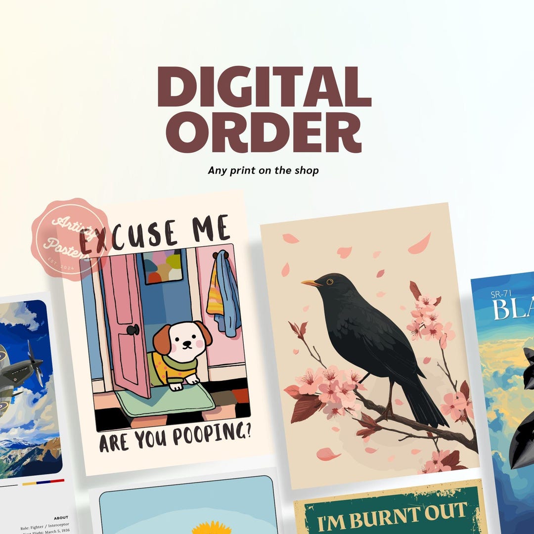Custom Digital Poster Print – Choose Any Design (PDF & PNG) - Etsy