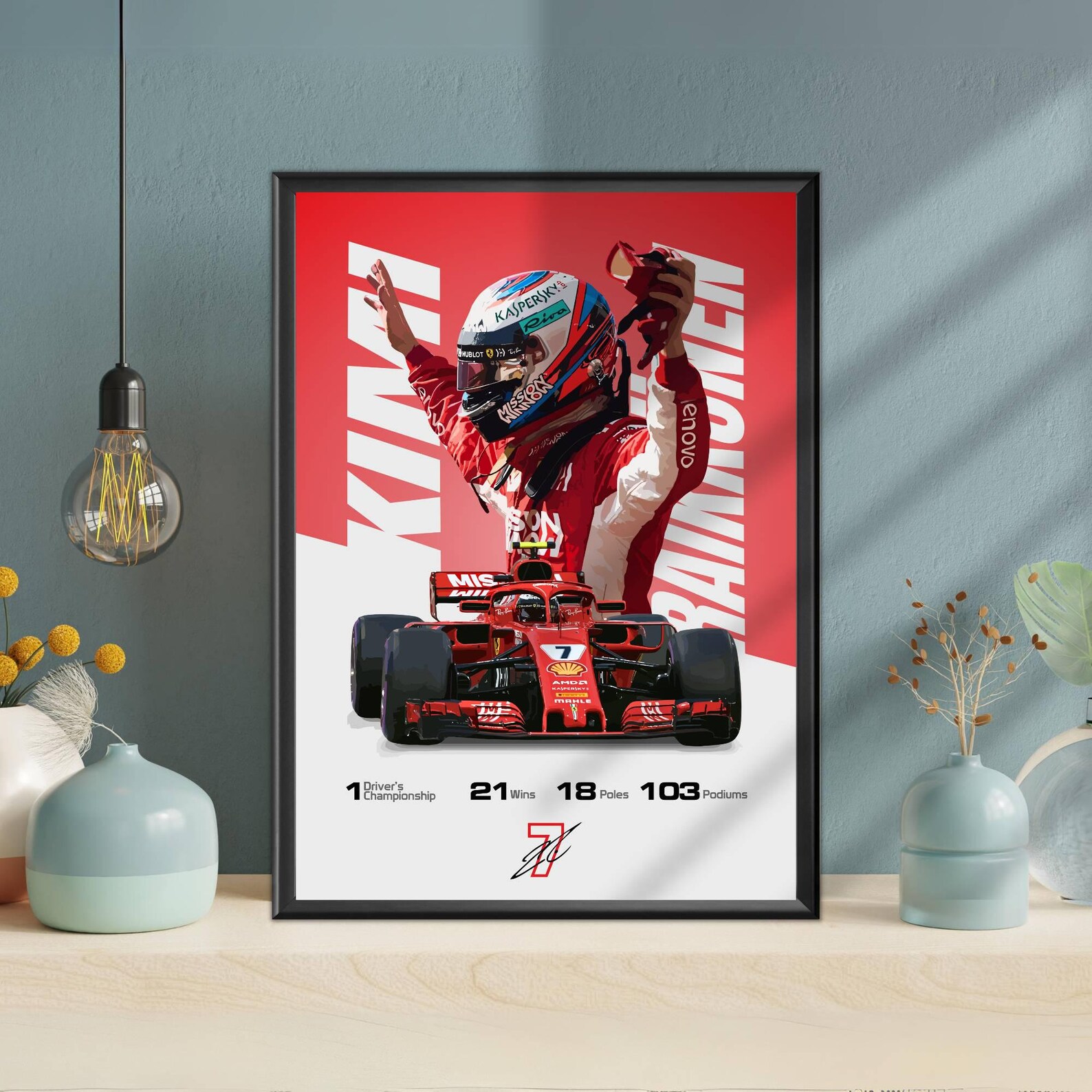 Kimi Raikkonen, Ferrari F1, Scuderia Ferrari, Formula 1, F1 Merch ...