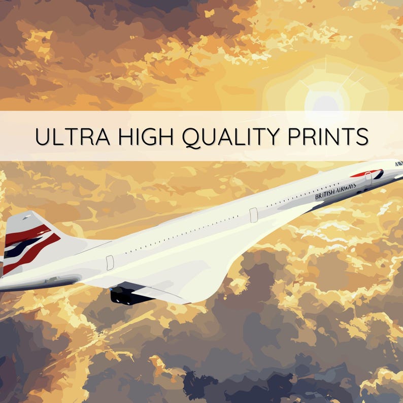 Concorde Supersonic Jet Poster – British-french Aircraft Wall Art ...