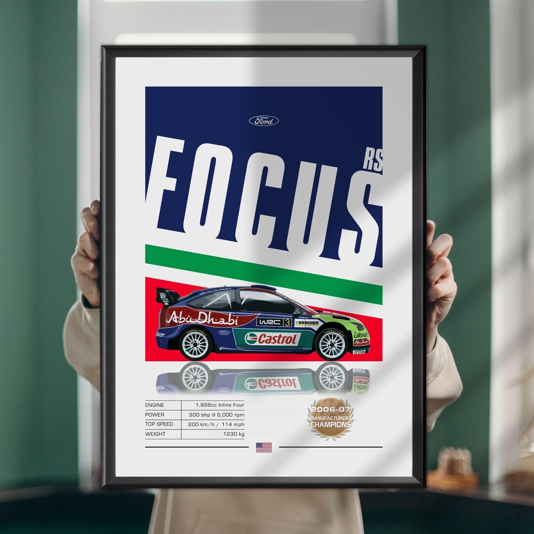 Focus RS, Ford, Rally, WRC, Poster, Print, Wall Art - Etsy