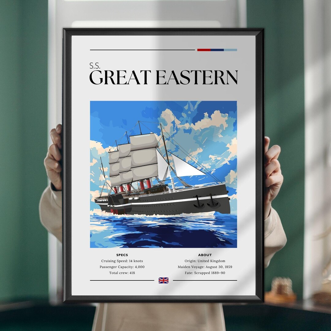 SS Great Eastern Poster, Print, Wall Art, Maritime Art, Famous Ships - Etsy