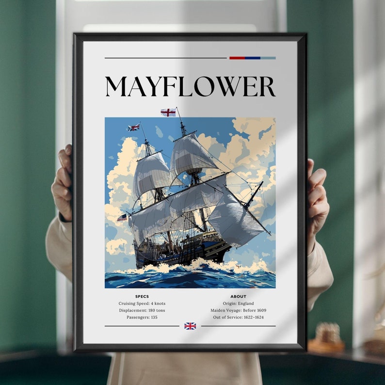 Mayflower Poster, Print, Wall Art, Maritime Art, Famous Ships - Etsy