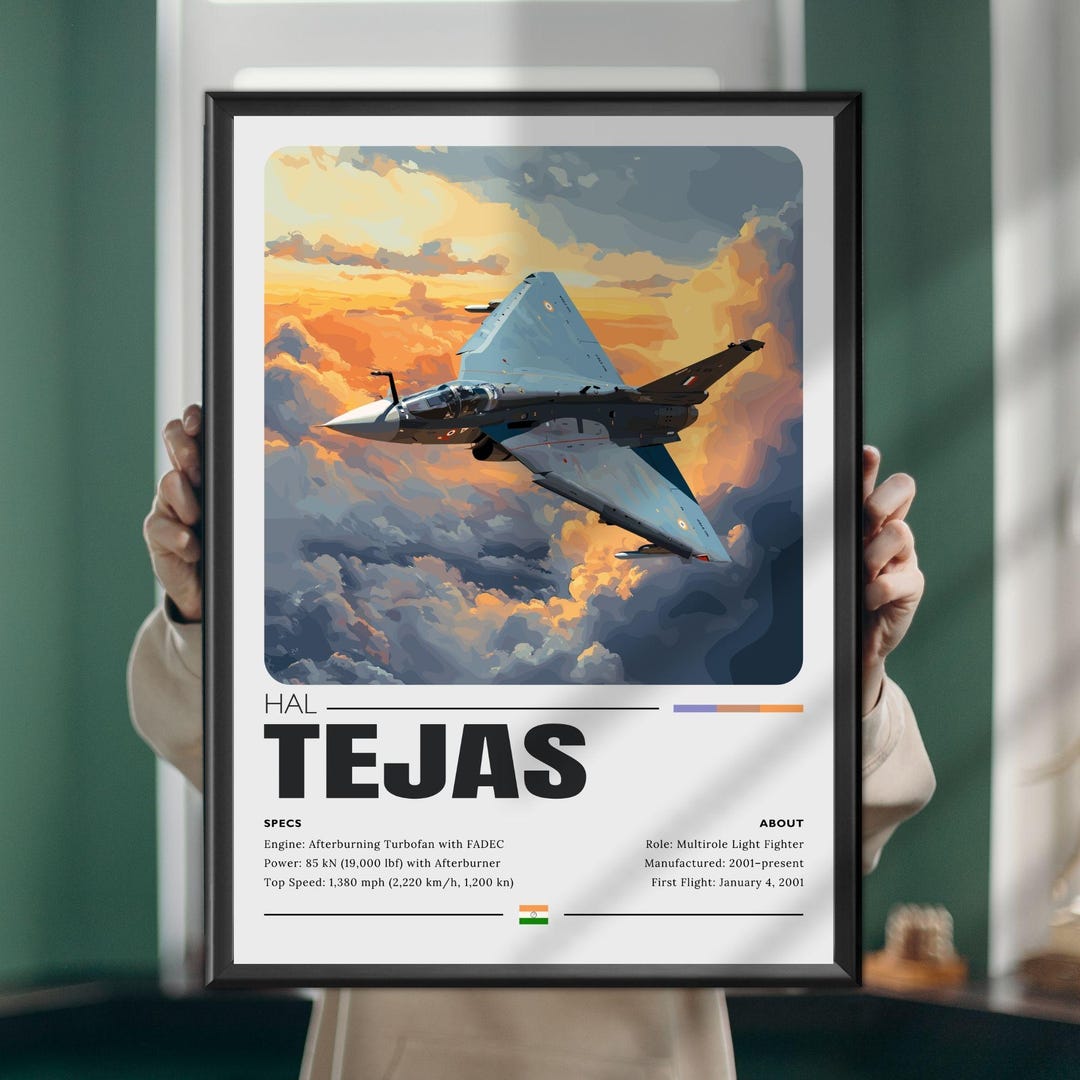 HAL Tejas Fighter Jet Poster – Indian Air Force Aircraft Print ...