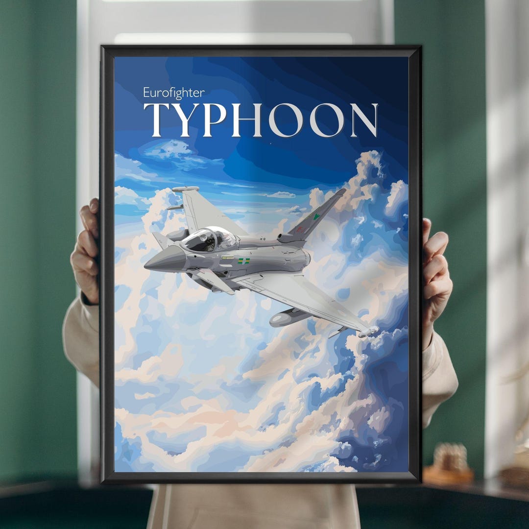 Eurofighter Typhoon Jet Poster – Modern Military Aircraft Art – RAF ...