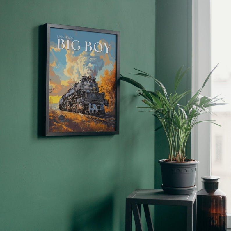 Big Boy Steam Locomotive Poster: Vintage Railway Wall Art - Etsy
