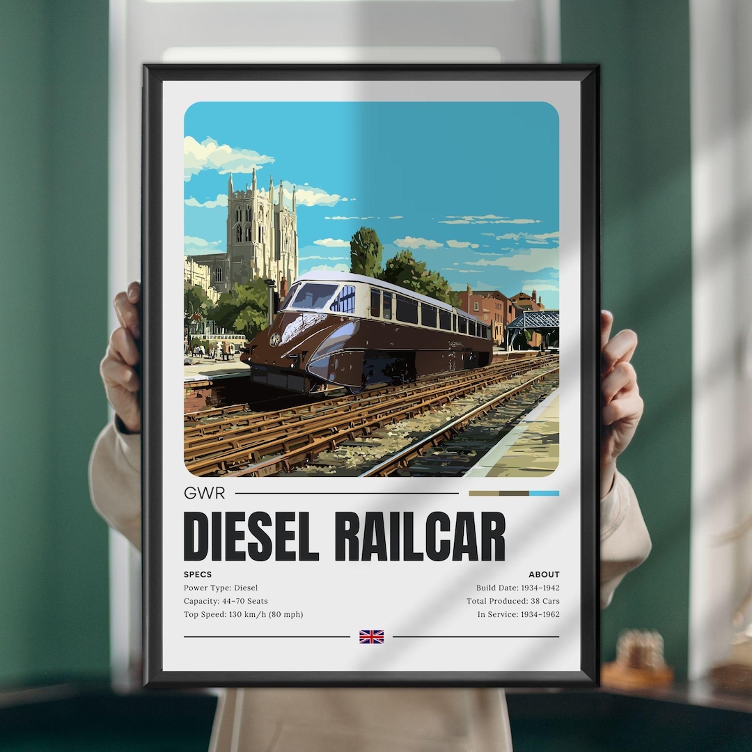 GWR Diesel Railcar • British Railway Engineering Wall Art - Etsy